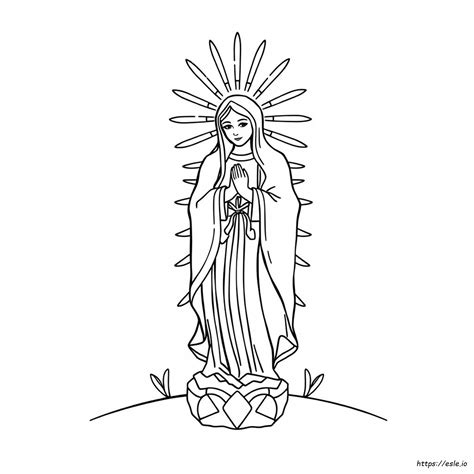 Virgen De Guadalupe Hoja Para Colorear