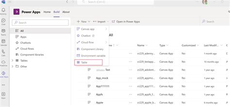 teams에서 테이블 만들기 power apps microsoft learn