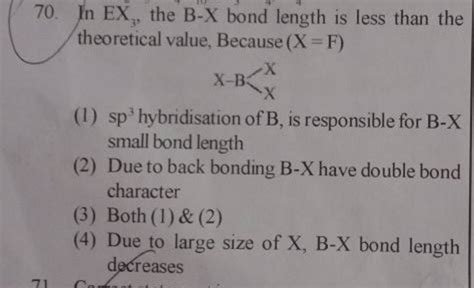 In Ex3 The B−x Bond Length Is Less Than The Theoretical Value Because