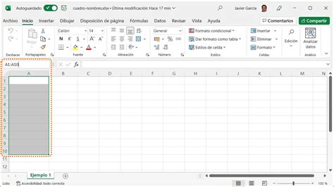 El Cuadro De Nombres En Excel Office A Tope