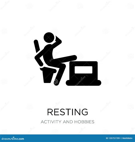 Resting Icon In Trendy Design Style Resting Icon Isolated On White Background Stock Vector
