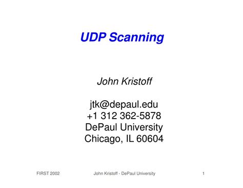Ppt Udp Scanning Powerpoint Presentation Free Download Id4498741
