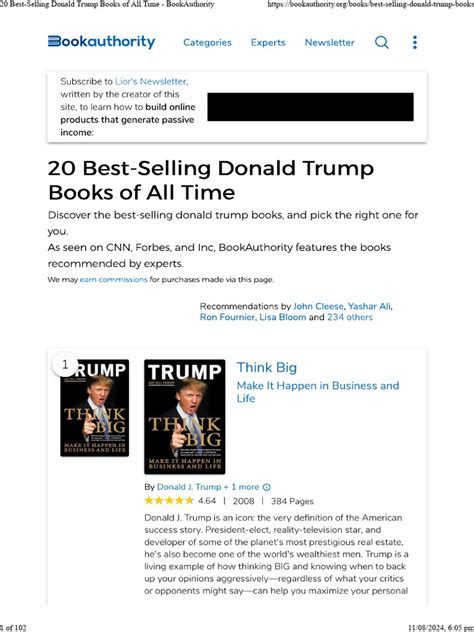 Top 20 Best Selling Trump Books Pdf