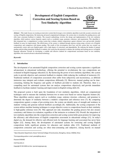 Pdf Development Of English Composition Correction And Scoring System
