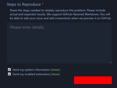 Issue Reporter Preview On GitHub Button Became Red Issue Microsoft Vscode GitHub