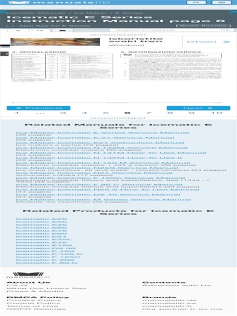 Icematic E Series Instruction Manual Page 6 Of 72 Manualslib Pdf