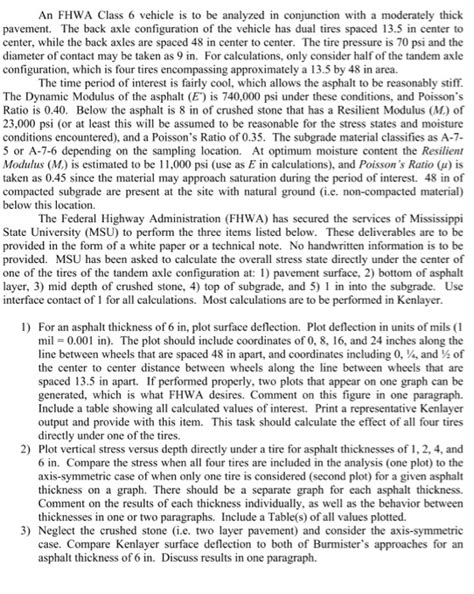 An Fhwa Class 6 Vehicle Is To Be Analyzed In