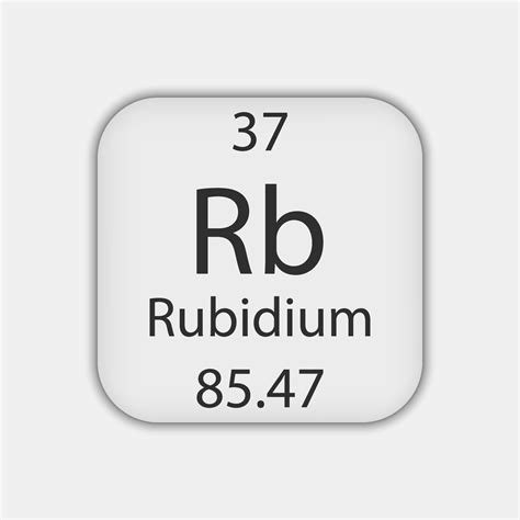 Rubidium Symbol Chemical Element Of The Periodic Table Vector