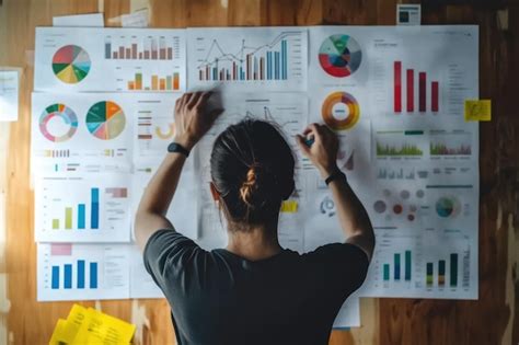 A Person Analyzing Data On Charts And Graphs Premium Ai Generated Image