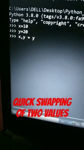 swap two values quickly using python programming quickcode