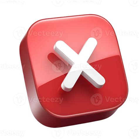 High Resolution Close Up Of A Glossy Red Reject Button Icon With A