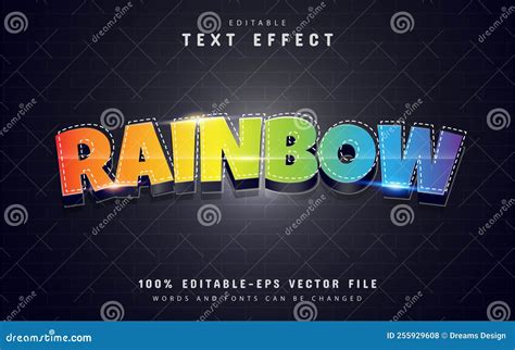 Rainbow Text Effect With A Colorful Gradient Stock Vector
