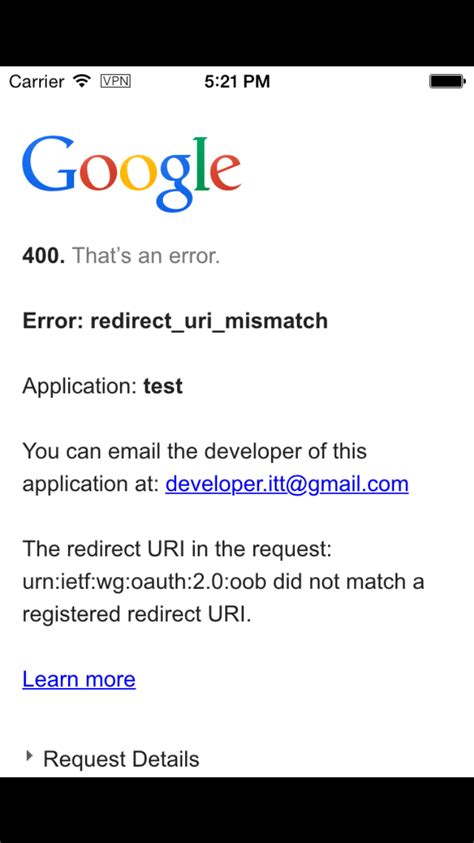 Google Drive Integrate Login Redirect Uri Mismatch Error In Ios Sdk Stack Overflow