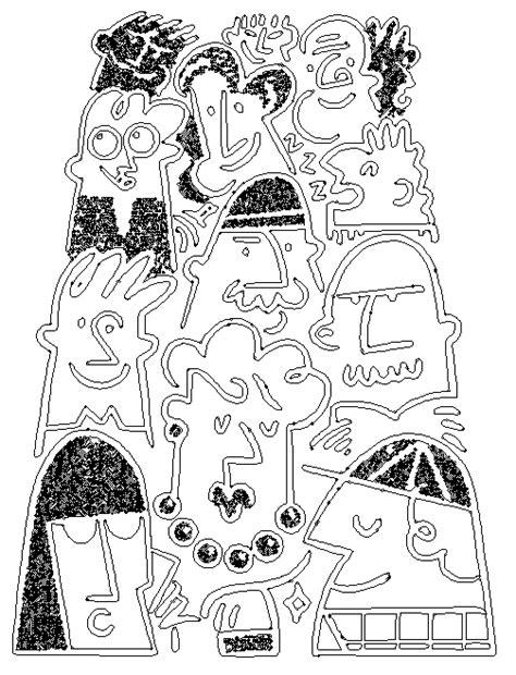 Human Face Expressions Doodle Art Autocad Drawing Dwg File And 2d Cad Files