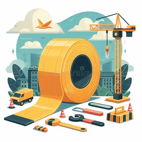 Isolated Under Construction Tape Vector Illustration Generative Ai For Illustrations Stock