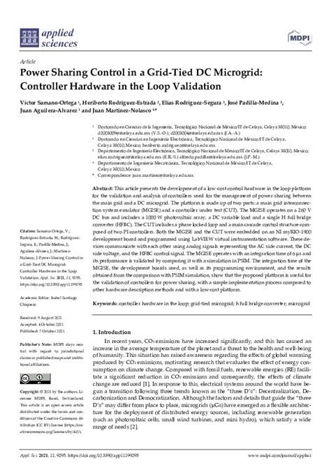 Pdf Power Sharing Control In A Grid Tied Dc Microgrid Controller