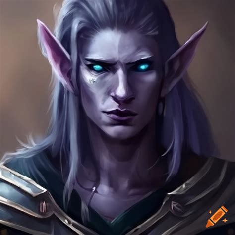 Dnd Fantasy Character Night Elf Cleric Long Pointed Ears With Gemstone Piercings Large
