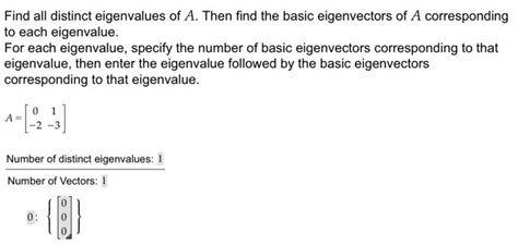 Solved Find All Distinct Eigenvalues Of A Then Find The Chegg Com