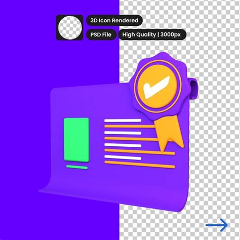 Premium Psd Psd 3d Illustration Of Certificate
