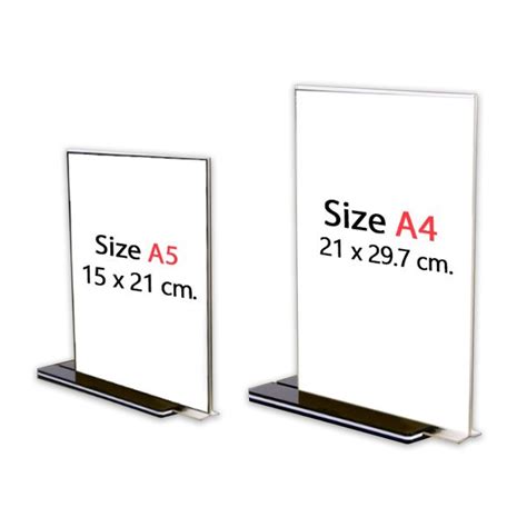 ป้ายตั้งโต๊ะ ป้ายใส่โบรชัวร์ A4 A5 T Shape อะคริลิค แนวตั้ง Shopee Thailand