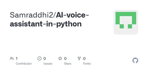 GitHub Samraddhi AI Voice Assistant In Python
