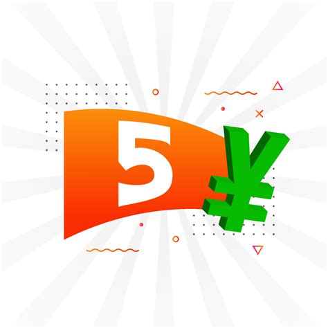 5 Yuan Chinese Currency Vector Text Symbol 5 Yen Japanese Currency