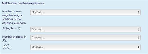 match equal numbers expressions number of non