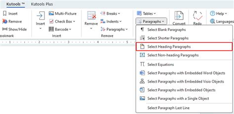 How To Select All Heading Paragraphs In Word