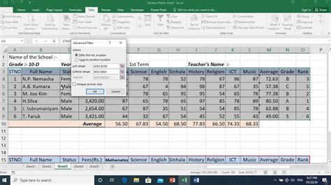 Excel Sort Filter And Advanced Filter Command Sinhala Youtube