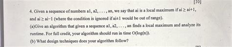 4 given a sequence of numbers a1 a2 … an we say
