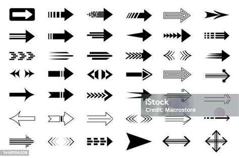 화살표는 평면 디자인으로 설정된 그래픽 요소를 격리합니다 다양한 검은 선 커서와 방향 포인터 응용 프로그램 인터페이스를위한 탐색