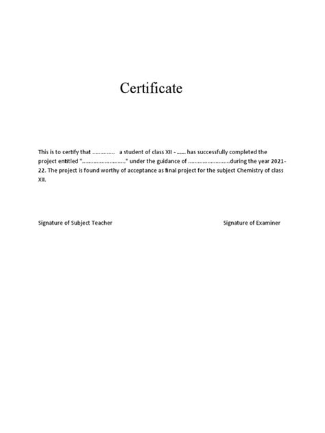 Certificate Investigatory Project Pdf