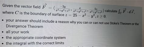 solved given the vector field