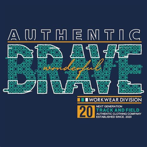 인쇄 티셔츠 일러스트 벡터를 위한 용감하고 슬로건 타이포그래피 그래픽 디자인 프리미엄 벡터