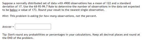 Solved Suppose A Normally Distributed Set Of Data Has A Mean