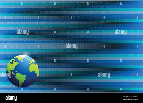 Business Globe Illustration Design Over A Binary Background Stock Vector Image And Art Alamy