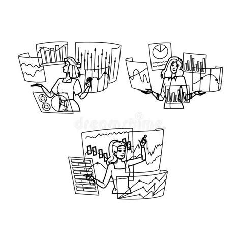 Data Woman Chart Vector Stock Illustration Illustration Of Challenges