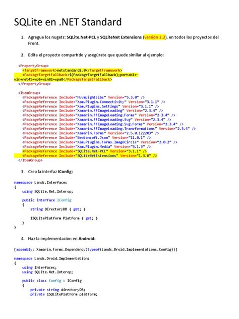 Sqlite En Net Standard Pdf Xamarin Application Software
