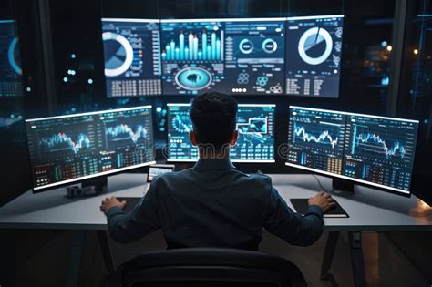 Worker Looking At Customer Behavior Chart While Analyzing At Computer