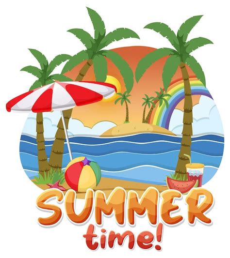 Free Vector Hello Summer Logo Template