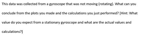 Solved This Data Was Collected From A Gyroscope That Was Not Chegg
