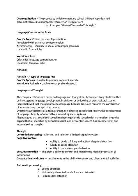 Cognition Note Biol3005 Cognition Curtin Thinkswap