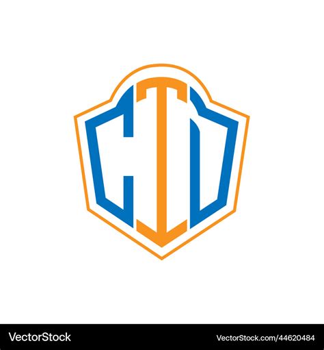 Ctd Abstract Monogram Shield Logo Design On White Vector Image