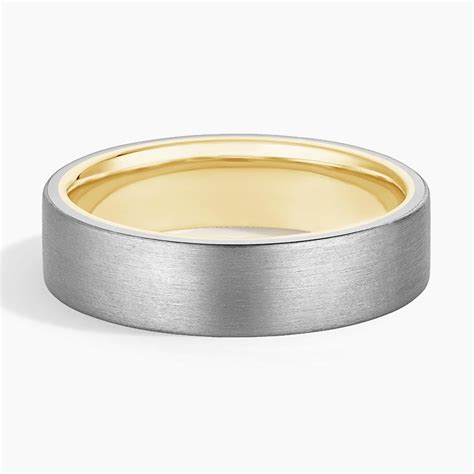 Mojave Satin Finish 6mm Wedding Ring In 18k Yellow Gold And Tantalum