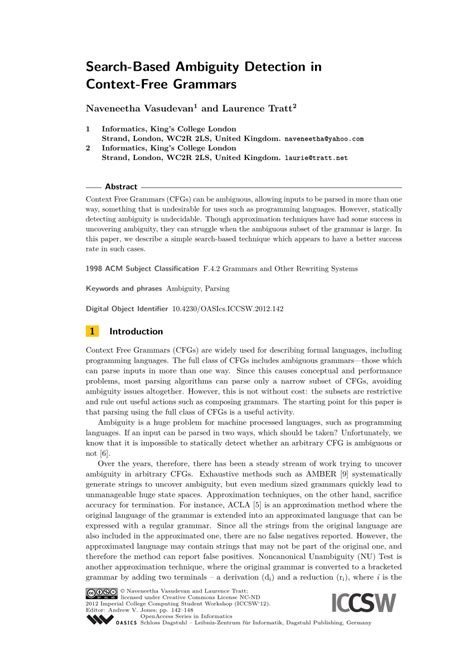 pdf search based ambiguity detection in context free grammars
