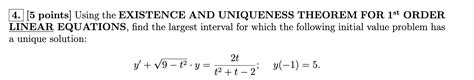 Solved 4 5 Points Using The Existence And Uniqueness
