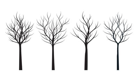 Set Black Tree Roots Royalty Free Vector Image