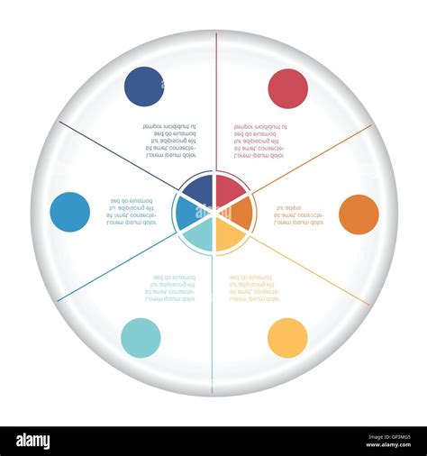 Pie Chart Diagram Data 6 Options For Text Area Template Infographic