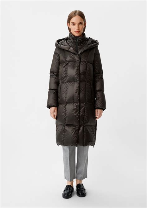 Quilted Coat With Down Padding Olive Comma