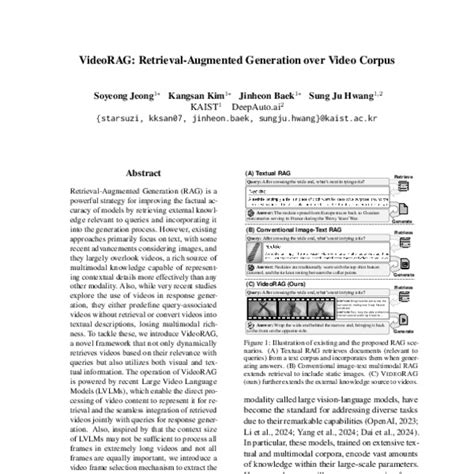 Videorag Retrieval Augmented Generation Over Video Corpus Acl Anthology